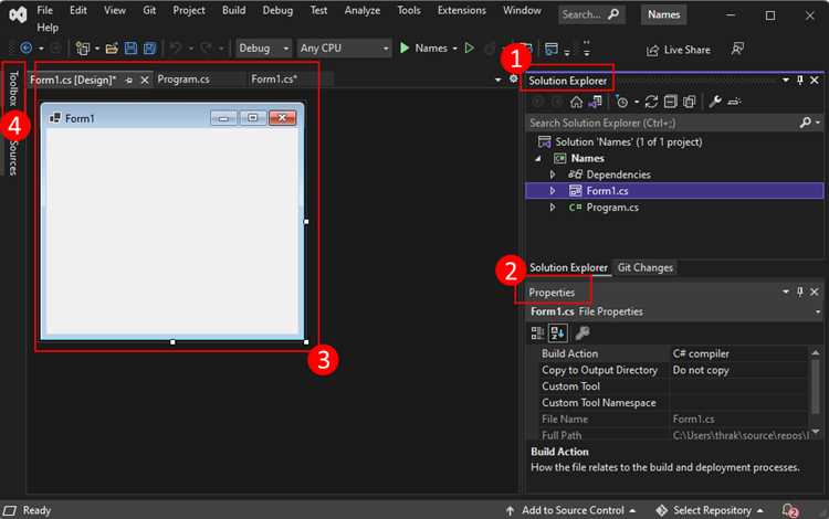 Как изменить дизайн формы Windows в Visual Studio